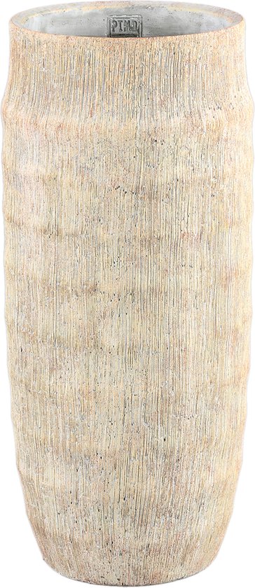 PTMD Sary Cream Cement Pot Minimal Stripe Rib High M | bol