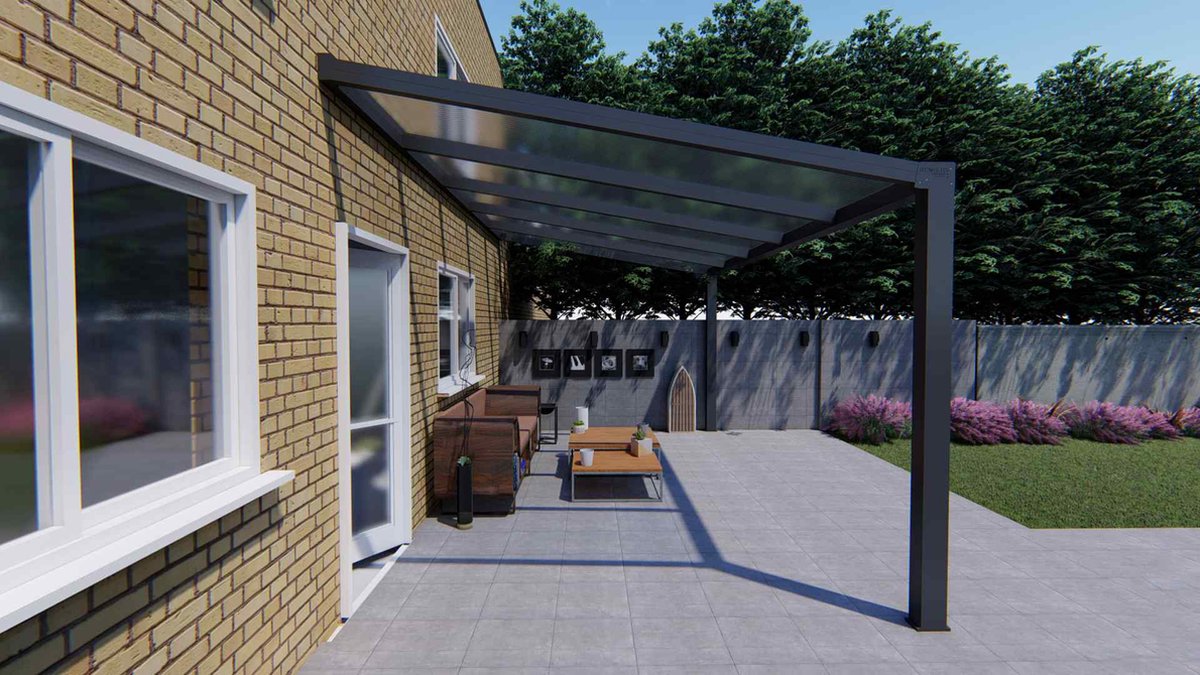 Benelux Veranda 4,40 mt x 3,20 mt – Anthracite – Opal Polycarbonate ...