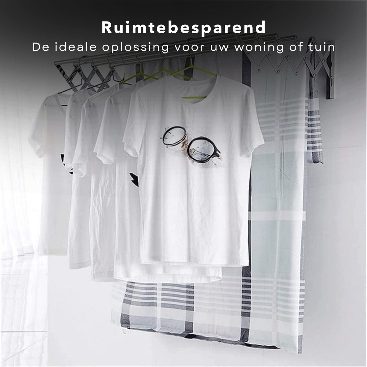 Cheqo® Wanddroogrek - Uittrekbaar Aluminium Droogrek - Wasrek ...