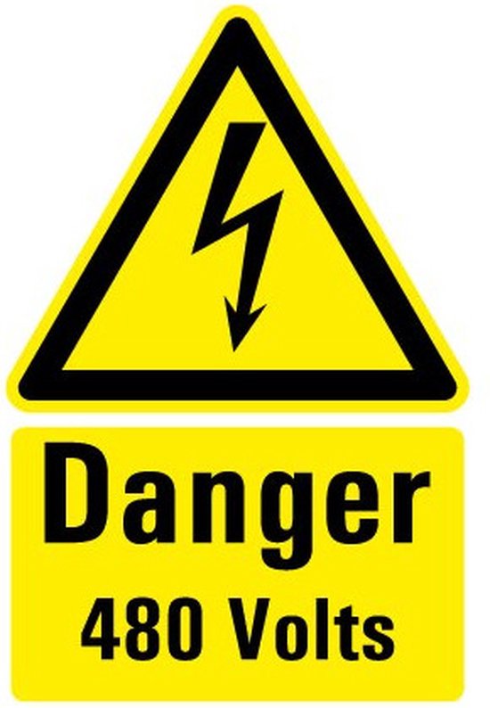 Elten - Gevaarsticker Danger 480 Volts 150 x 100 mm | bol