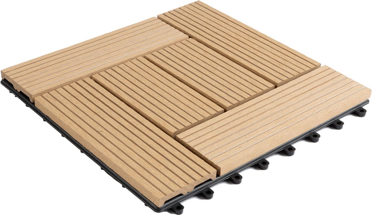 Karat Vlondertegel - Terrastegel - Tuintegel - Classic - Teak - 30 x 30 cm | bol