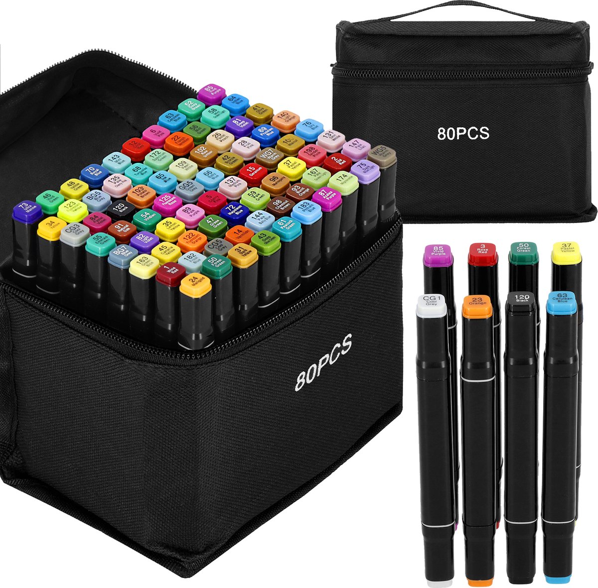 Springos Twinmarkers - Alcohol Markers - Stiften Voor Volwassenen - 80 ...