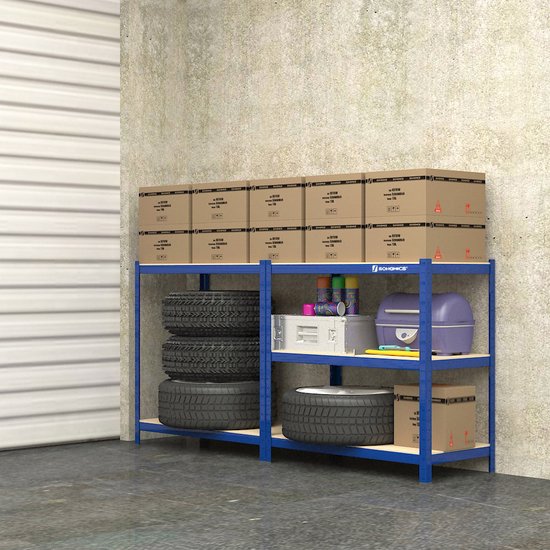 Stellingkast - Magazijnrek - 5-Laags rek - 30 x 75 x 150 cm - Blauw ...