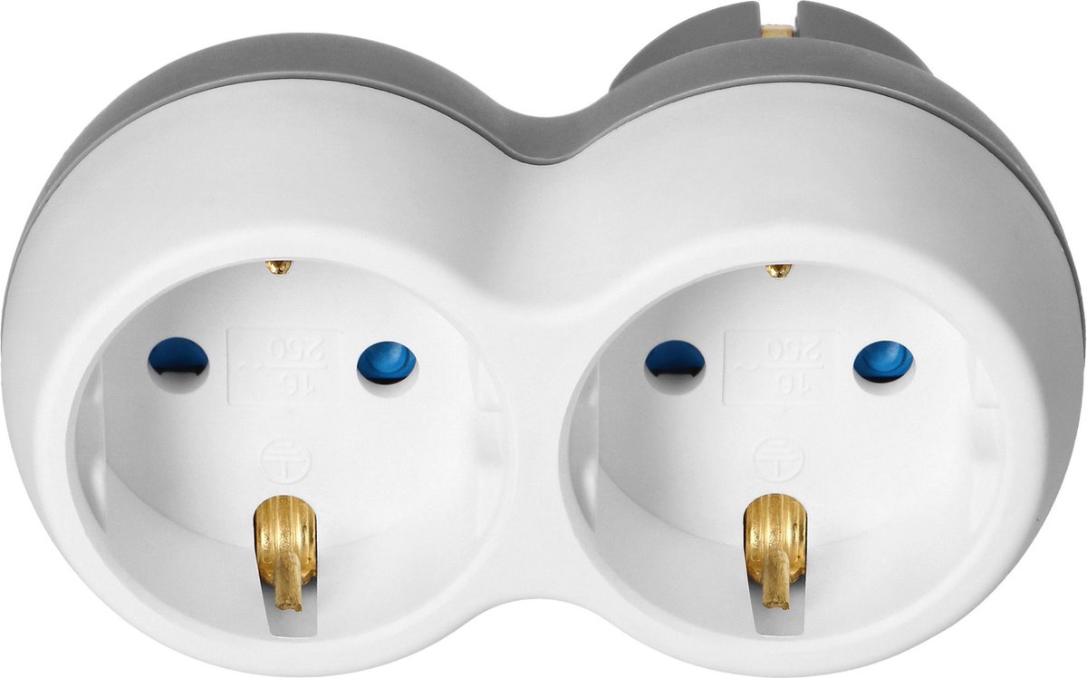 Stopcontact splitter - Verdeelstekker horizontaal - Verloopstekker 2x ...