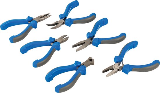 Silverline 6-delige mini tangen set - Veer-geladen handvaten ...