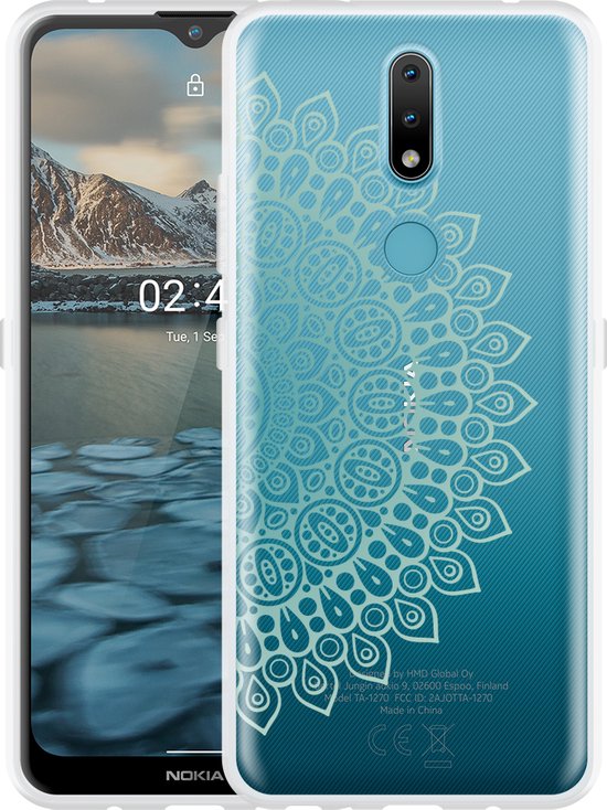 Hoesje geschikt voor Nokia 2.4 Turqoise Mandala | bol