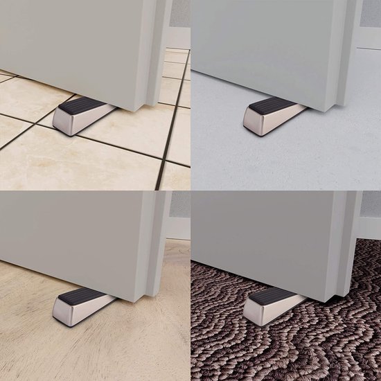 LouMaxx Deurwig roestvrij staal – deurstopper set van 2 – deurstopper ...