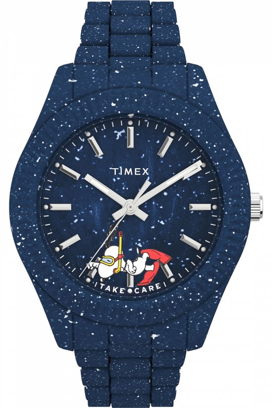 Timex Peanuts Legacy Ocean TW2V53300 Horloge - Kunststof - Blauw - Ø 42 ...