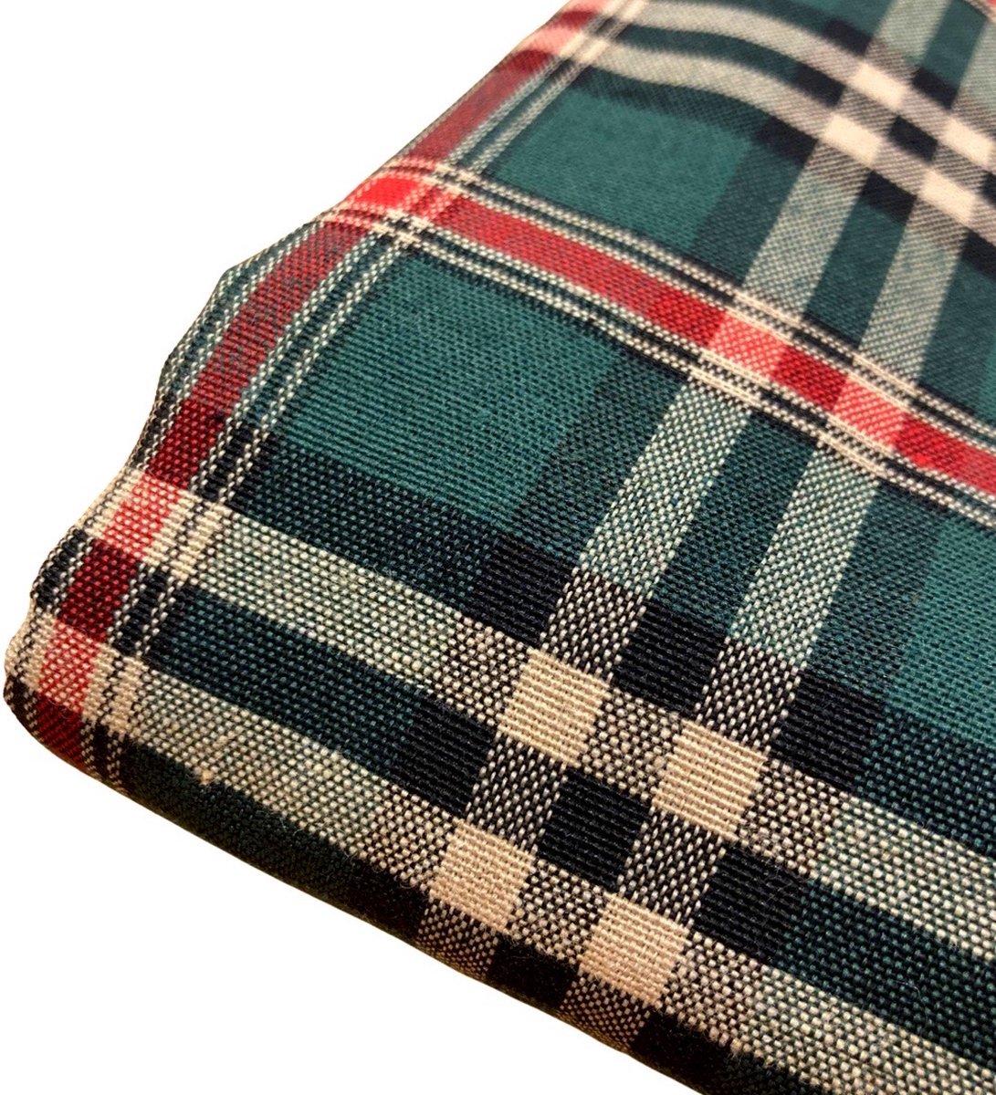 Dekservet Burberry groen 100 x 100 - Schotse ruit - kerst - tartan ...