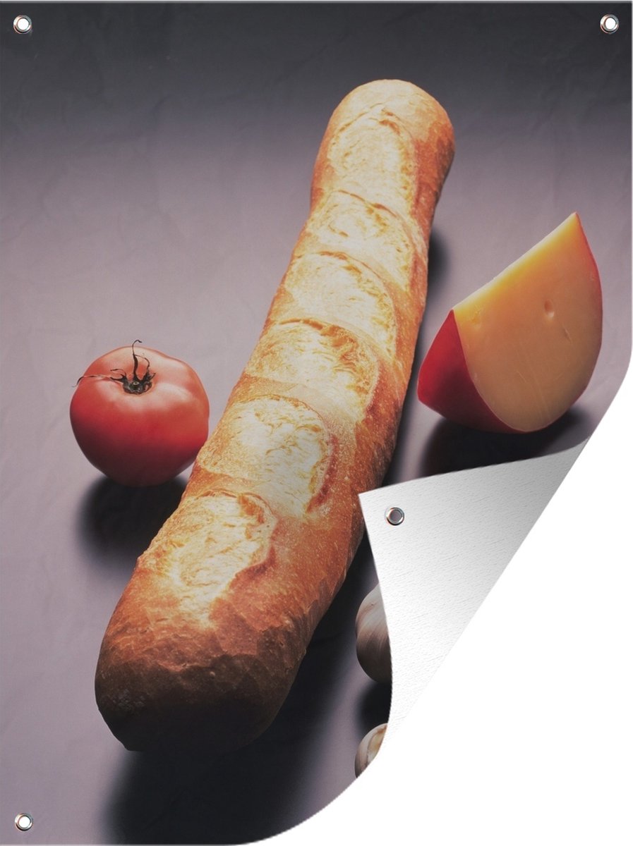 Décoration murale extérieur Baguette posée avec ingrédients - 120x160 ...