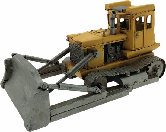 BMPdesign Miniature model bulldozer - Geel - Metaal - 33x19x17 cm | bol