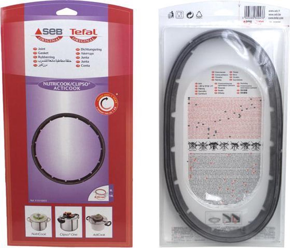 SEB - AFDICHTINGSRUBBER SNELKOOKPAN 8L / 10L - DIAM 253 - NUTRICOOK ...