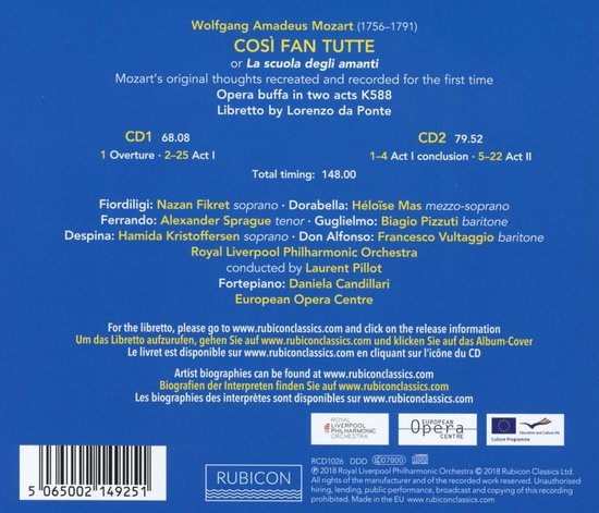 Royal Liverpool Philharmonic Orchestra - Mozart: Mozart. Cosi Fan Tutte (CD), Royal... | bol.com