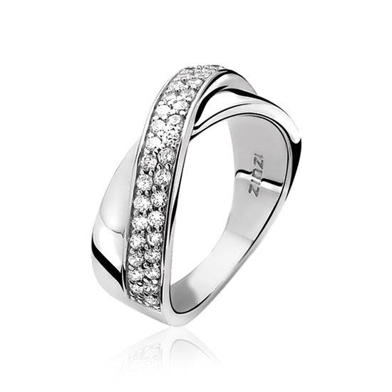 ZINZI zilveren ring wit ZIR804 | bol.com