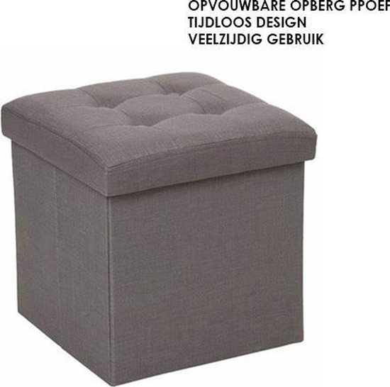 Wooners® Opvouwbare Opberg Poef - Voetenbank Met Opbergruimte ...