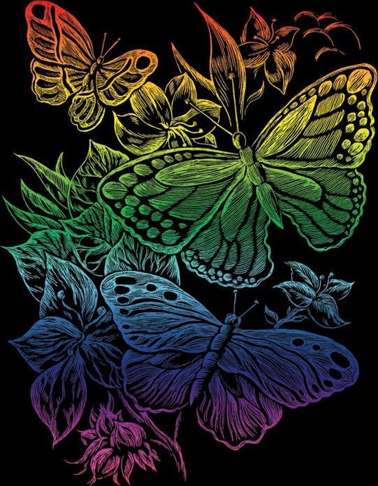 RAIN12 RAINBOW ENGRAVING BUTTERFLIES | bol