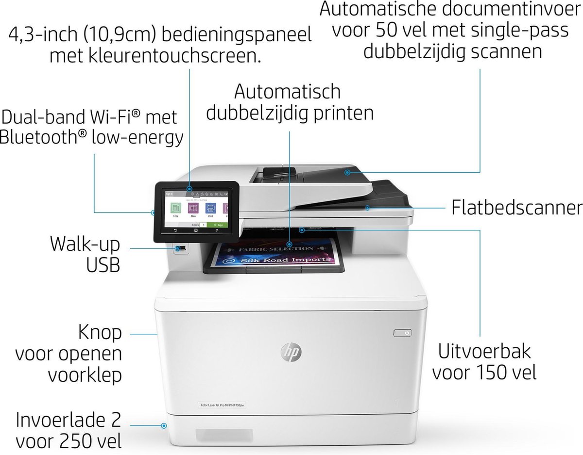 HP Color LaserJet Pro M479fdn - Multifunctionele printer - Geen WiFi | bol