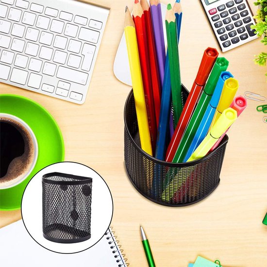 Set van 3 Magnetische Opbergmanden - Zwarte Pen- en ...