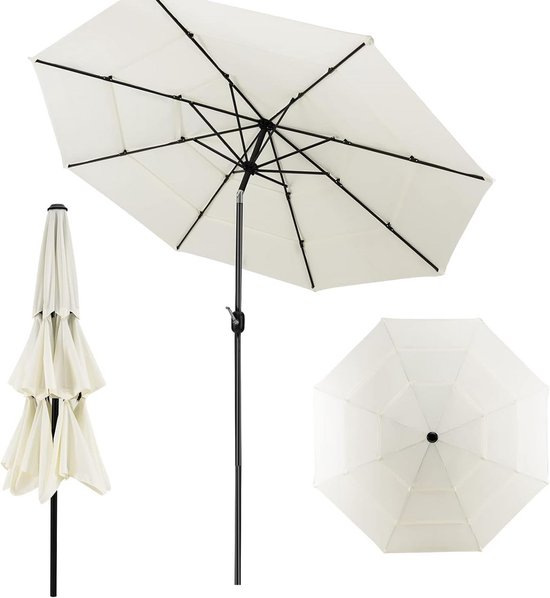 Grote Parasol 300 cm met Kniksysteem en UV-Bescherming - Markt- en ...