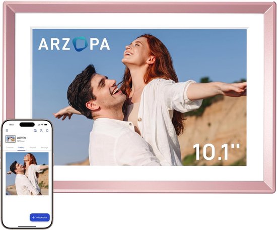 Digitale Fotolijst 10.1 inch HD Touchscreen met WiFi en Gratis Cloud Opslag - Metalen... | bol