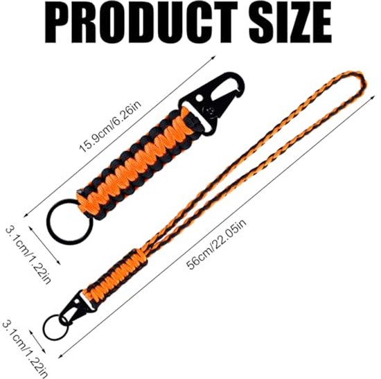 Braided Strong Lanyard with Carabiner, Braided Keychain Lanyard Belt ...