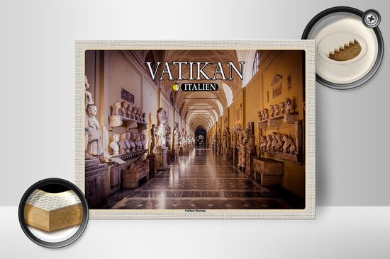 Holzschild Reise Vatikan Italien Vatikan Museum 40x30cm | bol