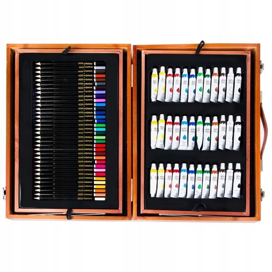 Creatieve Kunst Set 168 Delen: Krijtjes, Verf & Pastels in Koffer | bol