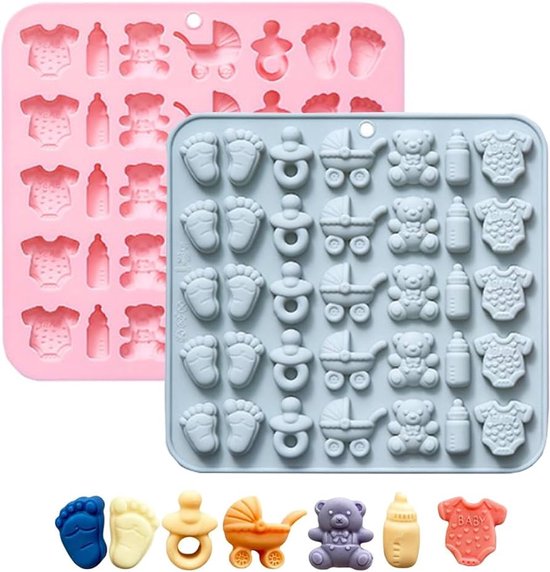 Baby Shower Chocolade Mallen - 2-delige set - geschikt voor snoep en ...