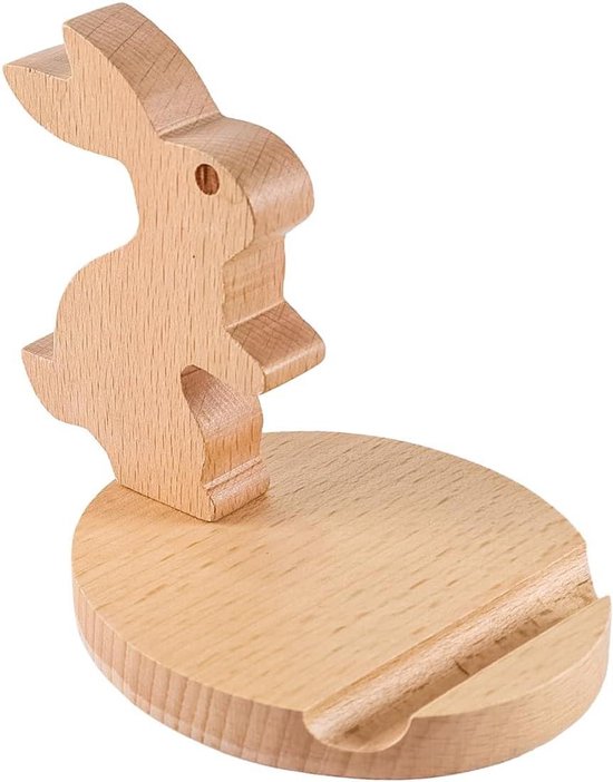 Egoods - Houten telefoonhouder Konijnvorm Mobiele telefoonstandaard ...
