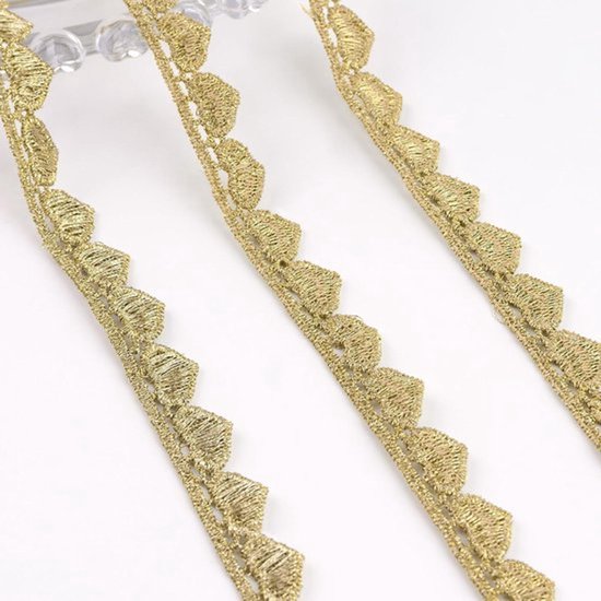 Gouden Hart Patroon Geborduurde Kant Trim - Vintage Rand Stof Applique ...