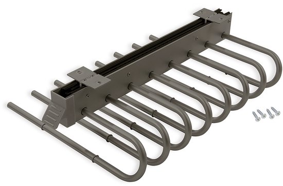 Emuca Uitschuifbaar broekenrek, rechts, Staal en Plastic, Titanium | bol