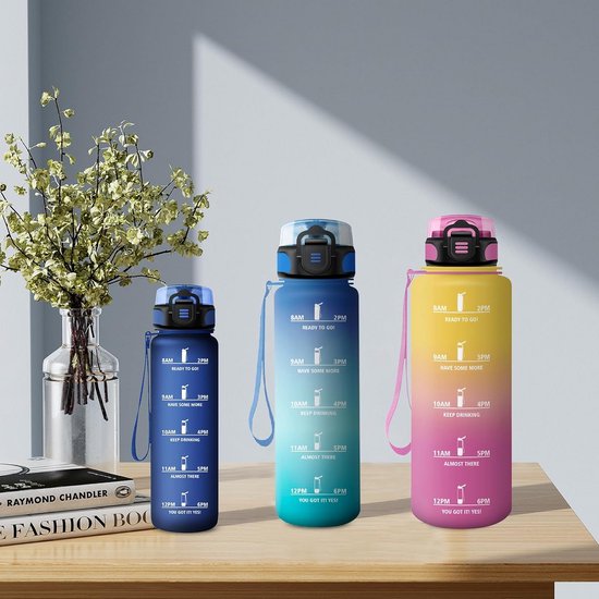 Grote Sport Waterfles 1,5 Liter met Tijdmarkering - Lekvrij ...