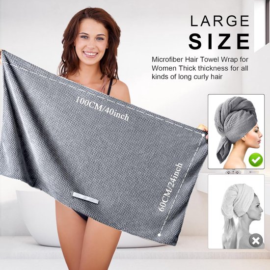 Haarhanddoek - Microvezel Handdoek voor Haar - Haar Badhanddoeken ...