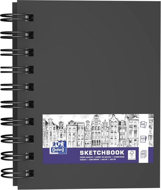 Schetsboek A6 hardcover met dubbele spiraalbinding - 80 vellen - 100g ...