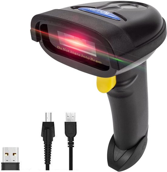 Draadloze Barcode Scanner 2-in-1 | 2.4G & USB | 1D Laser Handscanner | Oplaadbaar voor... | bol