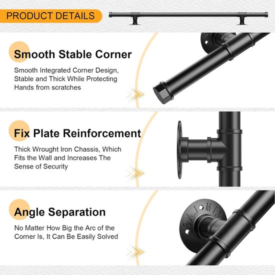 Antislip Trapleuning voor Binnen en Buiten - Verzinkt Staal, 200 cm ...