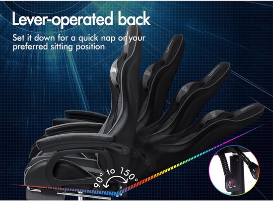 Ergonomische Gaming Stoel met Massagefunctie en Voetensteun ...