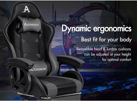 Ergonomische Gaming Stoel met Massagefunctie en Voetensteun ...