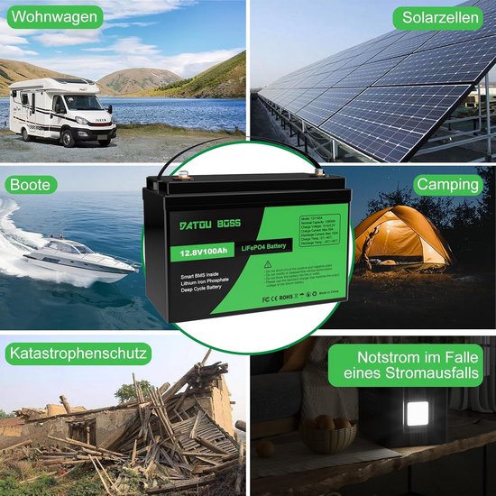 Accu 12V 100Ah met 100A BMS - Duurzame Energieoplossing voor Camper ...