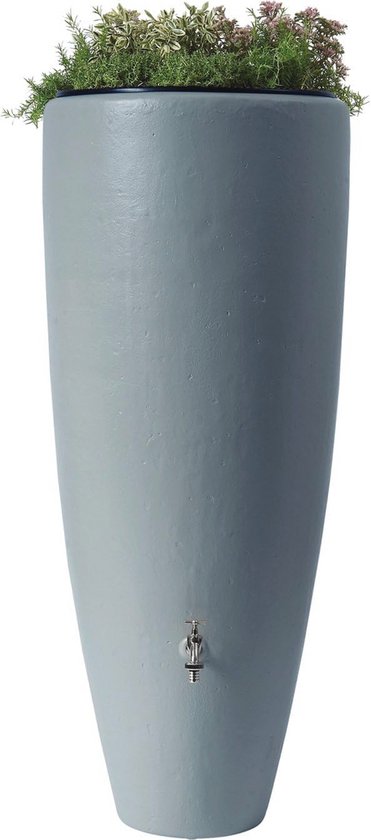 2-in-1 Waterreservoir 300 Liter met Plantenpot - Zinkgrijs | bol