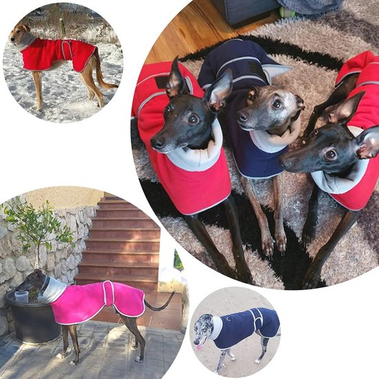 Warme Hondenjas voor Windhonden en Lurchers - Fleece Winterjas in Blauw ...