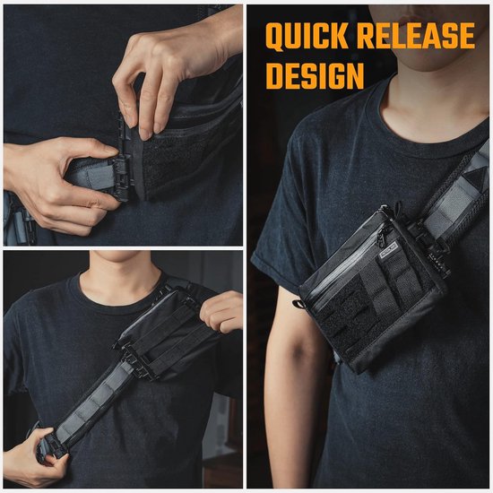 Molle-accessoires set - 2 stuks afneembare Molle-tas met snelle ...