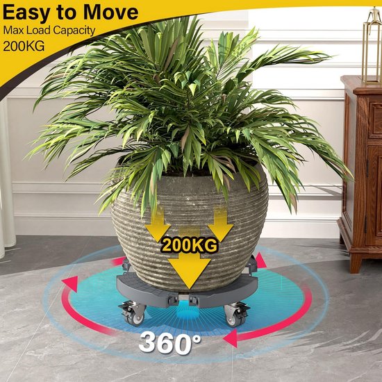 Plantenroller Ø 40-57 cm met Zwenkwielen – 200 kg Draagkracht ...