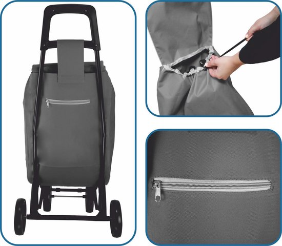 Inklapbare Boodschappentrolley met 4 Wielen en 37 Liter Inhoud | bol