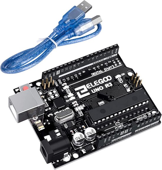UNO R3 microcontroller board met USB kabel - compatibel met Arduino IDE ...