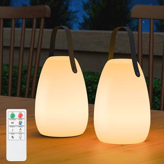 Draadloze LED Tafellamp - Oplaadbare en Dimbare Buitentafellamp met ...