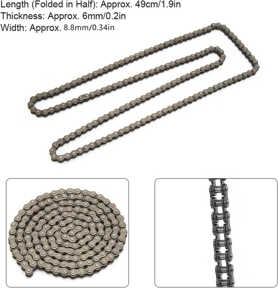 Roestvrijstalen Fietsketting 25H - 158 Schakels voor ATV, Scooter en Pocket Bike | bol