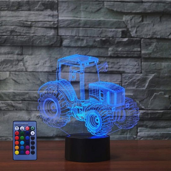 3D Tractor Nachtlamp - USB Aangedreven, Afstandsbediening & Aanraak ...