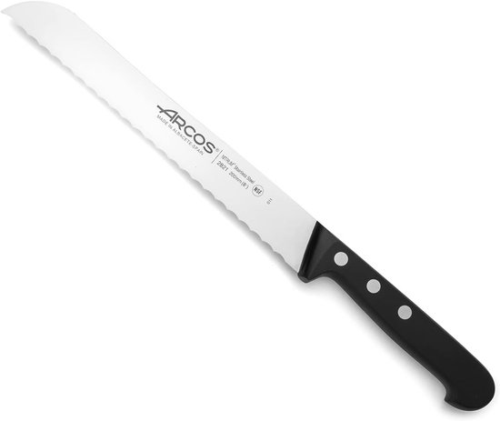 Broodmes 20 cm RVS met ergonomisch handvat - Gekarteld snijden voor ...