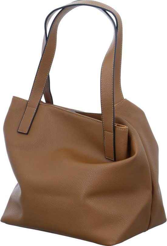 Dames Shopper Tas (2-Pack) Cognac - Grote Schoudertas Faux Leer | bol